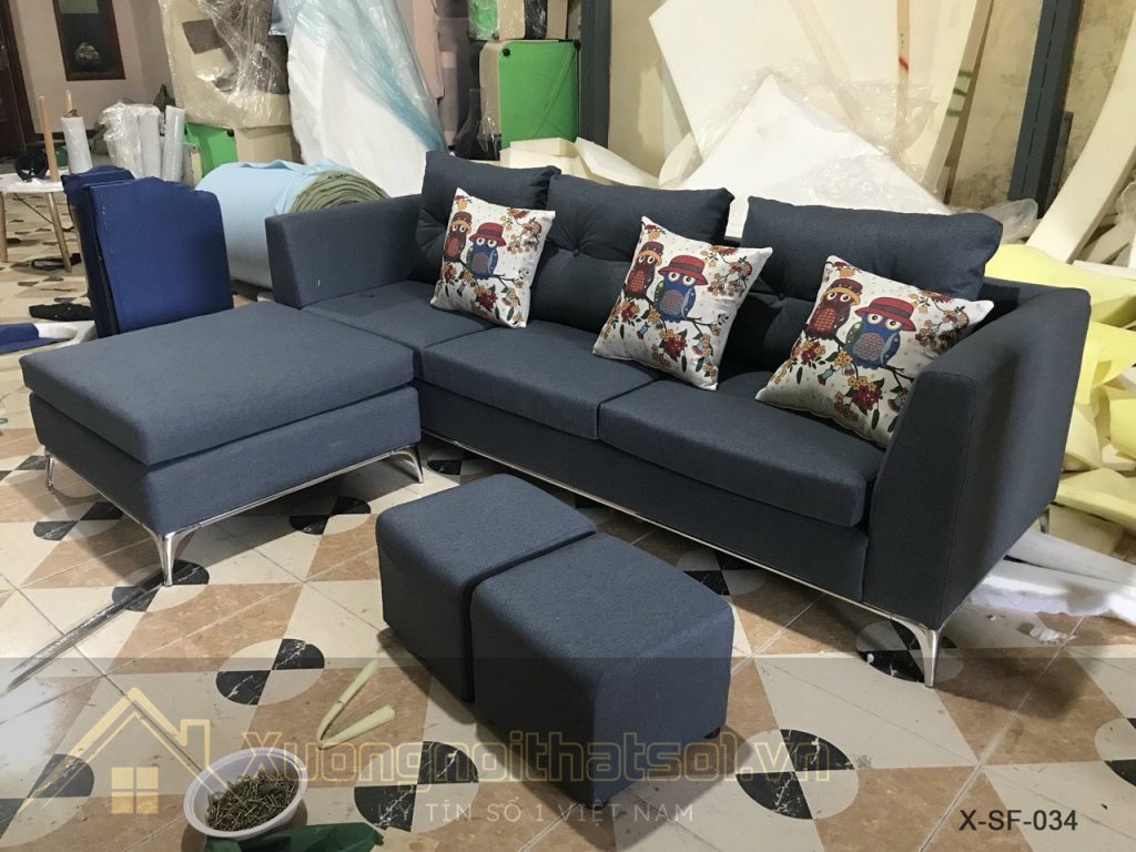 Ghế Sofa Đẹp Chữ L Giá Rẻ X-SF-034 - Xưởng nội thất uy tín số 1 Việt Nam